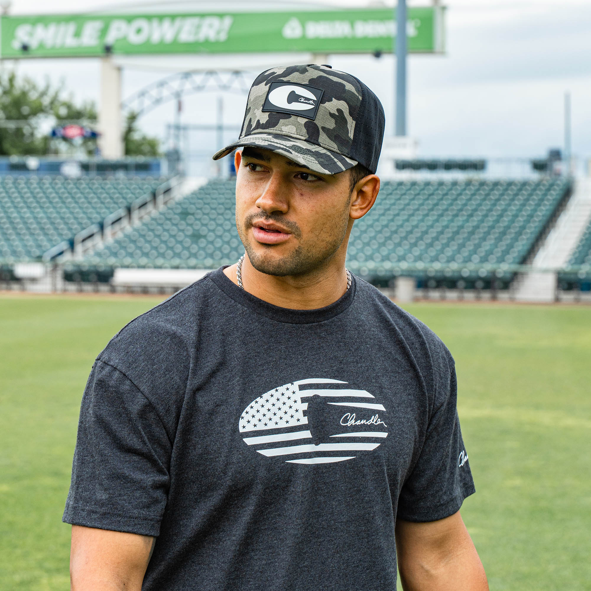 Chandler Bats | American Flag Logo Tee + Camo Hat Bundle